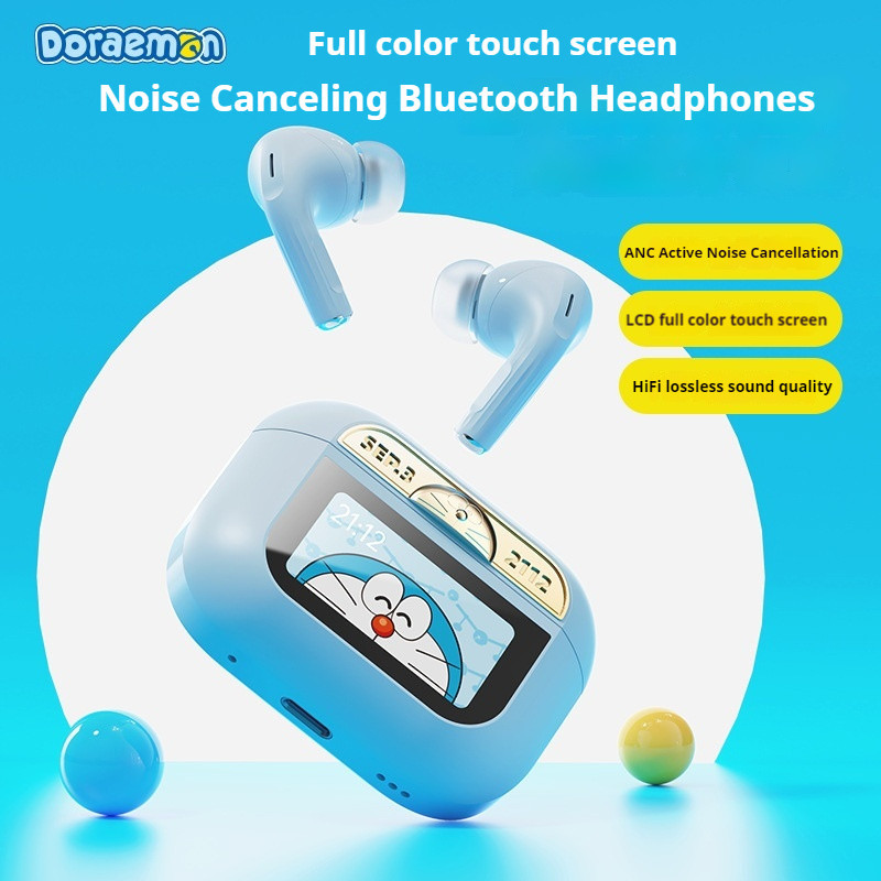 New Doraemon Bluetooth Headset A5 Pro Smart Screen Touch In-Ear Headset ...