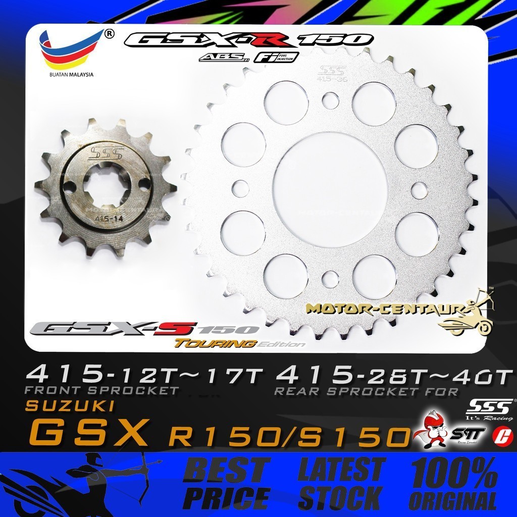 GEGANCU DEPAN & BELAKANG SSS/STT FRONT & REAR SPROCKET 415 SUZUKI GSX ...