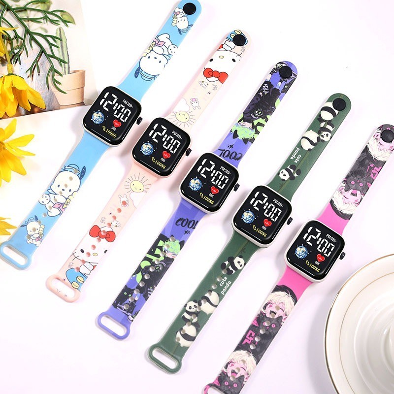 Kawaii Sanrio Watch Cinnamoroll Melody Children LED Luminous Watch ...
