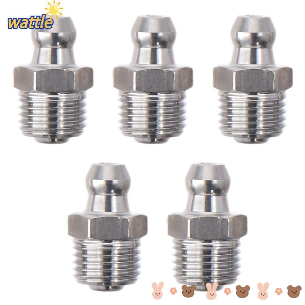 WA-SPORT 10pcs Hydraulic Grease Nipple, Stainless Steel Silver Straight ...