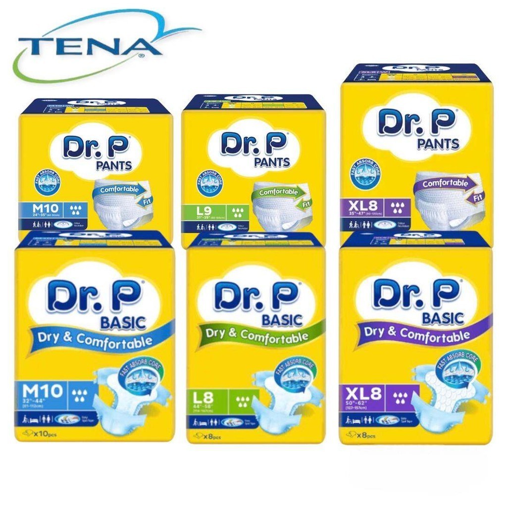 Dr. P Basic Adult Diaper M10 / L8 / XL8 (TAPE,PANT) | Shopee Malaysia