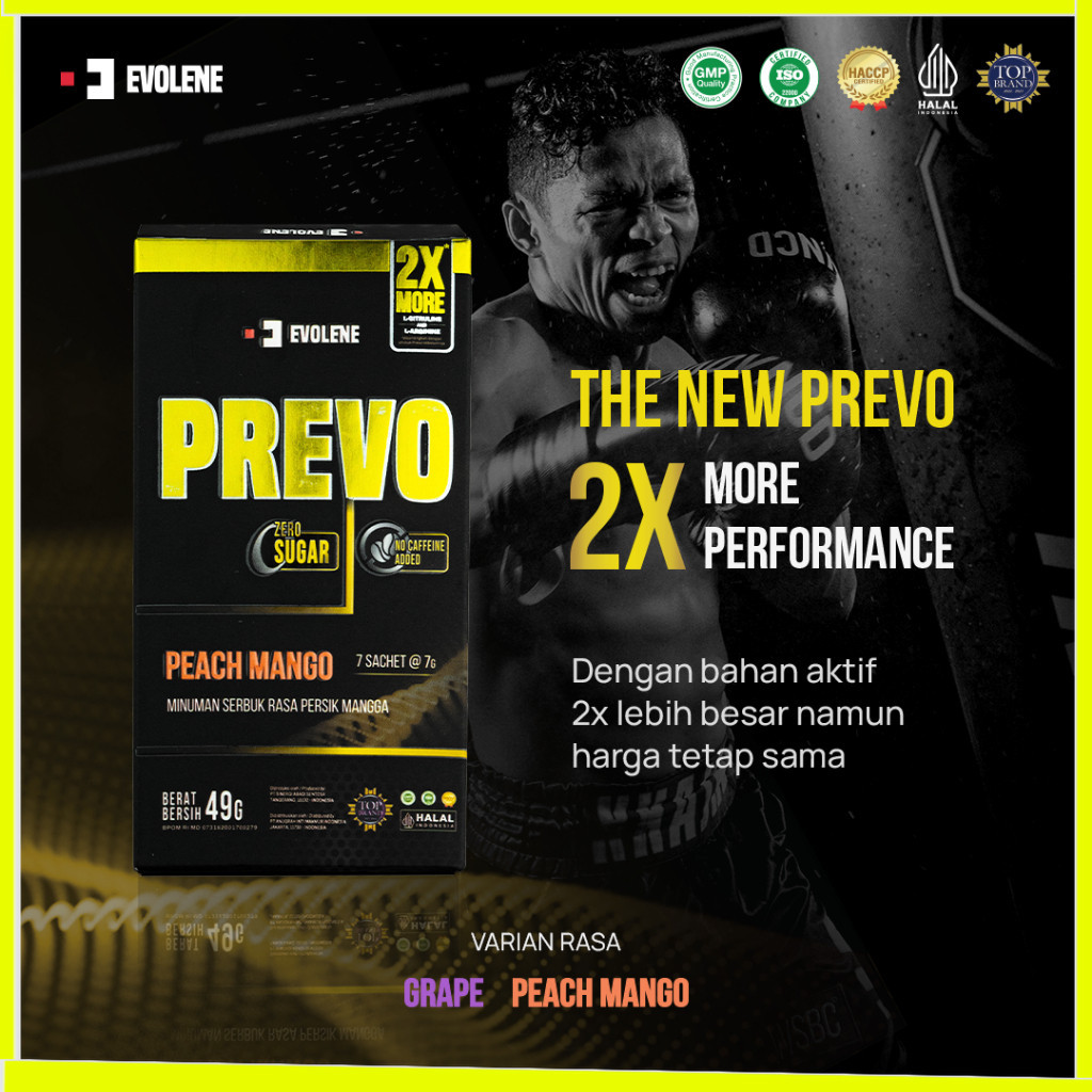 New Prevo Evolene 7s - Pre-Workout - Energy Drink Halal And BPOM - 2x ...