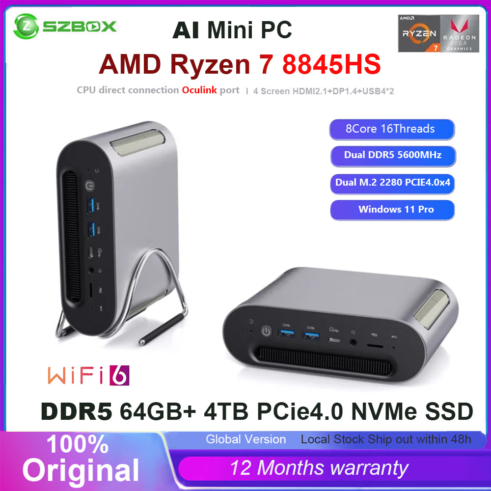 AMD Ryzen 7 8845HS Mini PC (up to 5.1GHz) Windows 11 Pro DDR5 5600Mhz ...