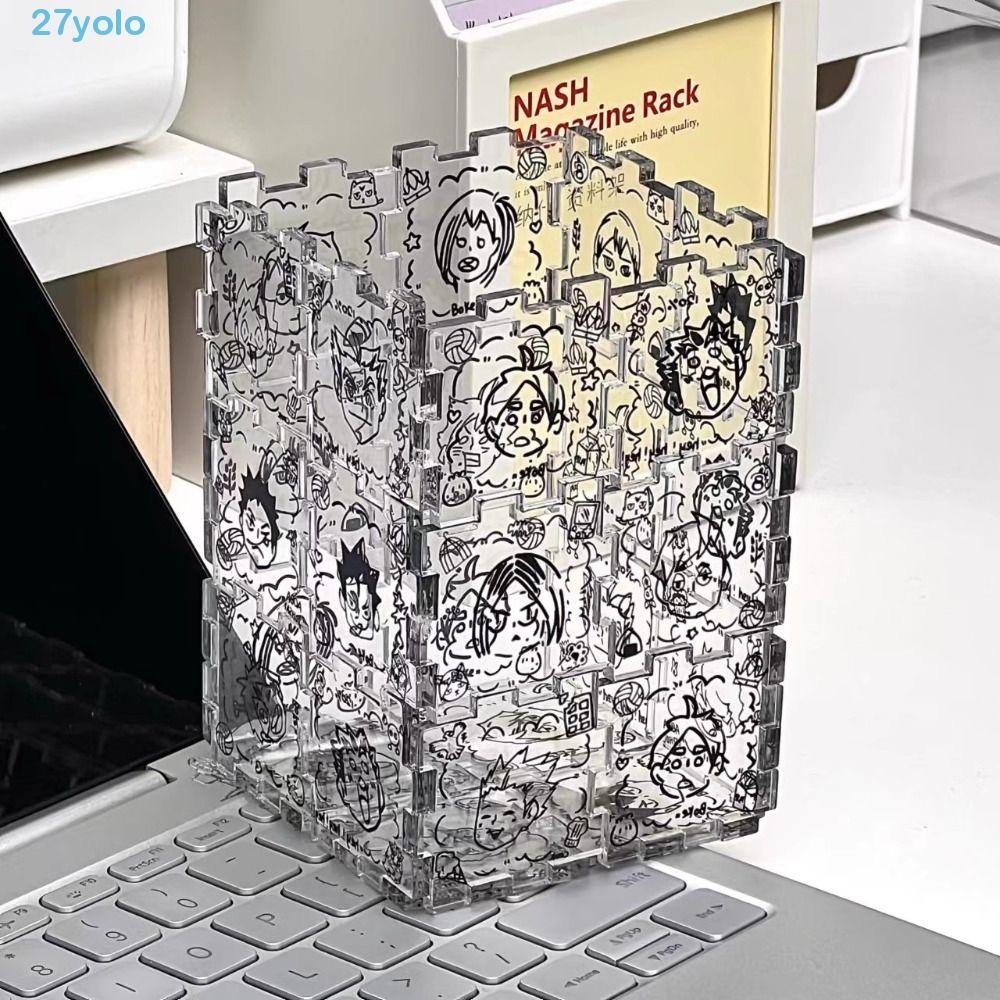 YOLO DIY Puzzle Pen Holder, Anime Cute Haikyuu Acrylic Puzzle ...