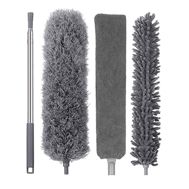 4 In 1 Microfiber Duster Set Extractable 280cm Extra Long Handle ...