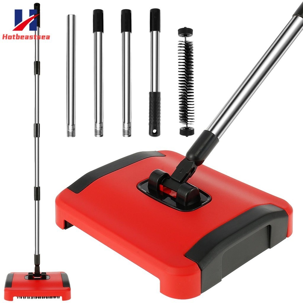 Carpet Floor Sweeper with Horsehair Manual Carpet Sweeper Cleaner Non ...