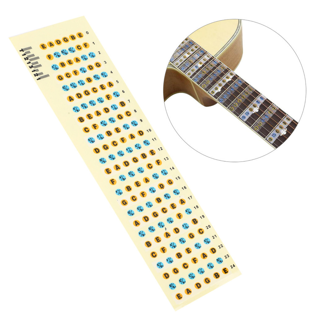 Spr-Guitar Fretboard Note Decals Fingerboard Frets Map Sticker For ...