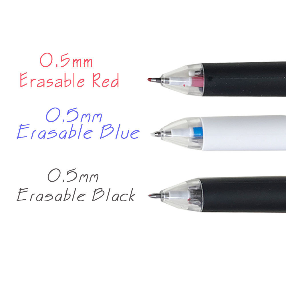 3-color Press Erasable Gel Pen Red, Blue, and Black Three in One Multi ...