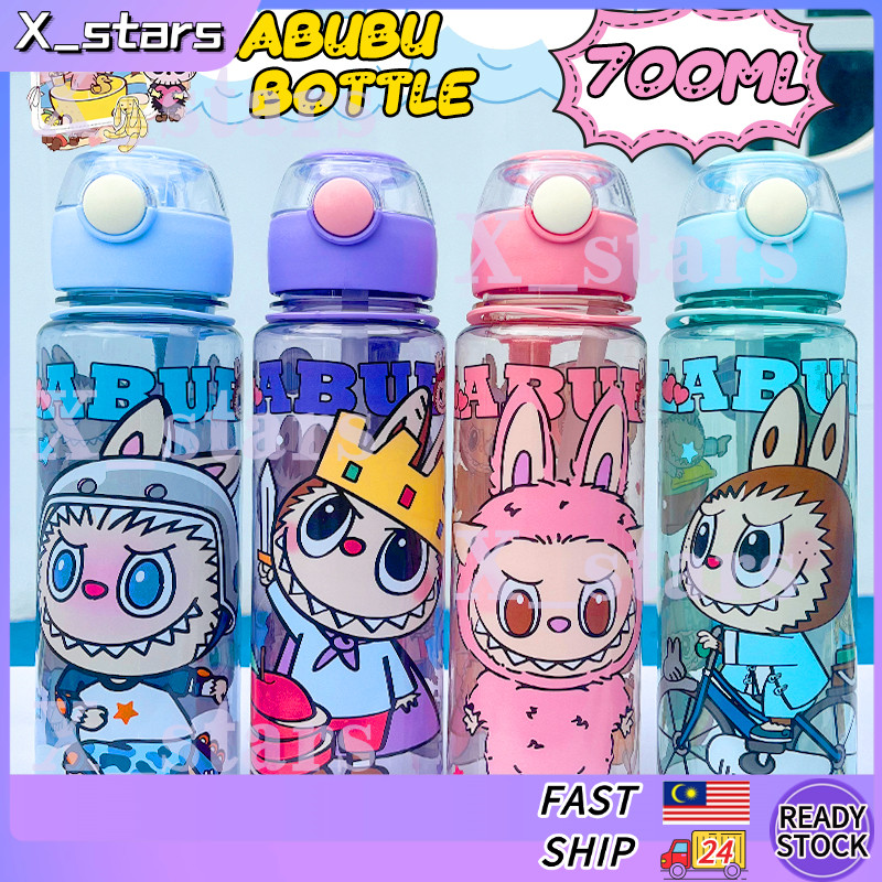 700ml Botol Kuromi Air Labubu Water Bottle Kids Straw Bpa Free Botol ...