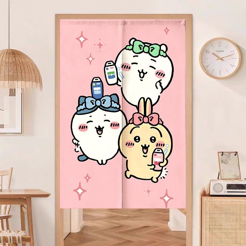 Jiyi Kawa fabric cartoon porch outer door bedroom curtain diy universal ...
