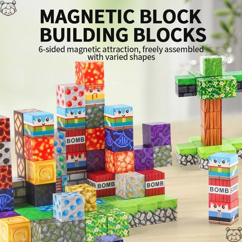 Minecraft building blocks magnetic educational children block set ...