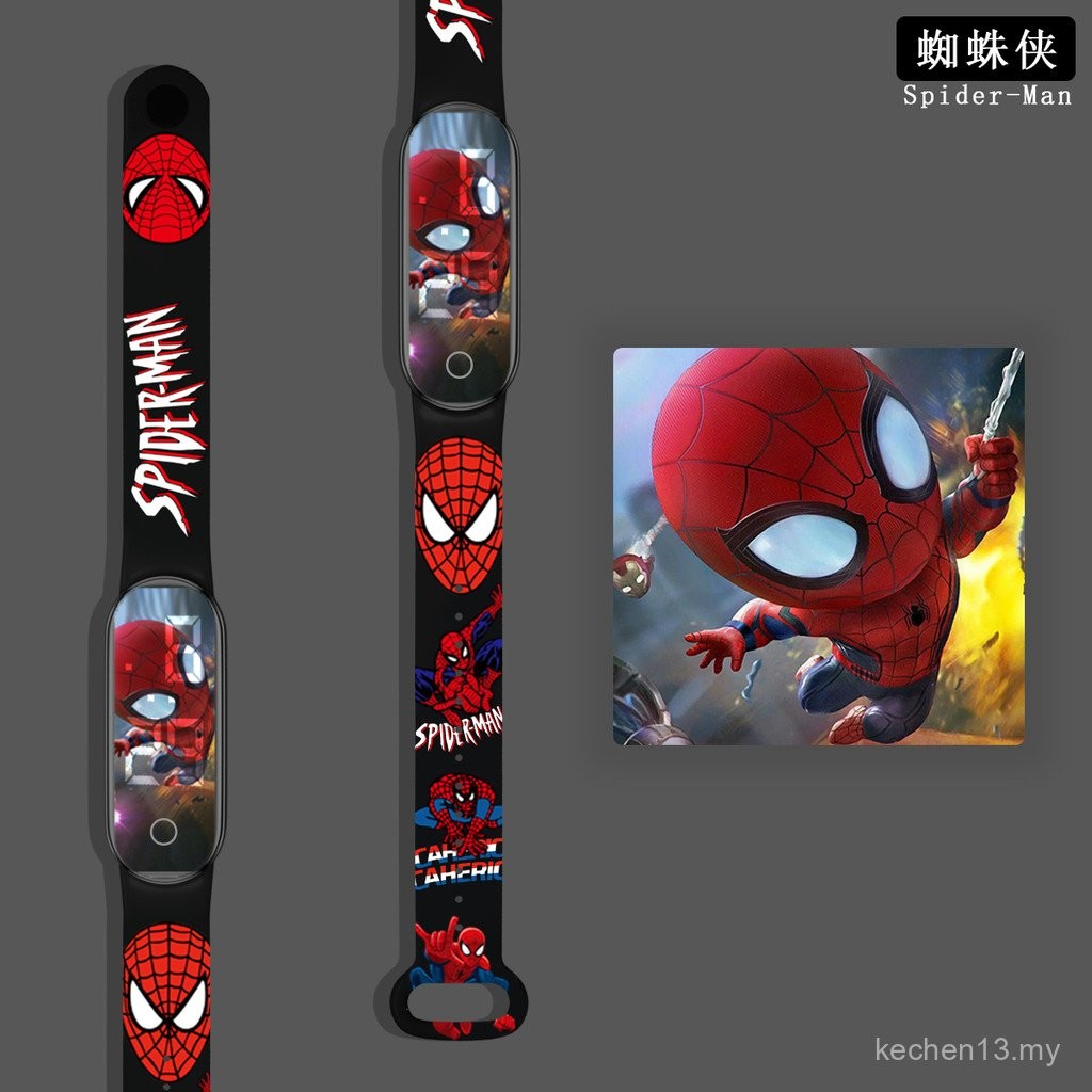 Trendy Anime Color Printing Spider-Man Electronic Watch Student School ...