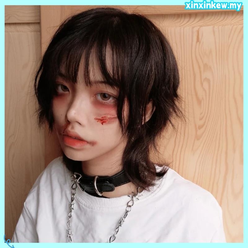 Unisex Short Wig Boys Handsome Cosplay Hair Wolf Tail Realistic Wig ...