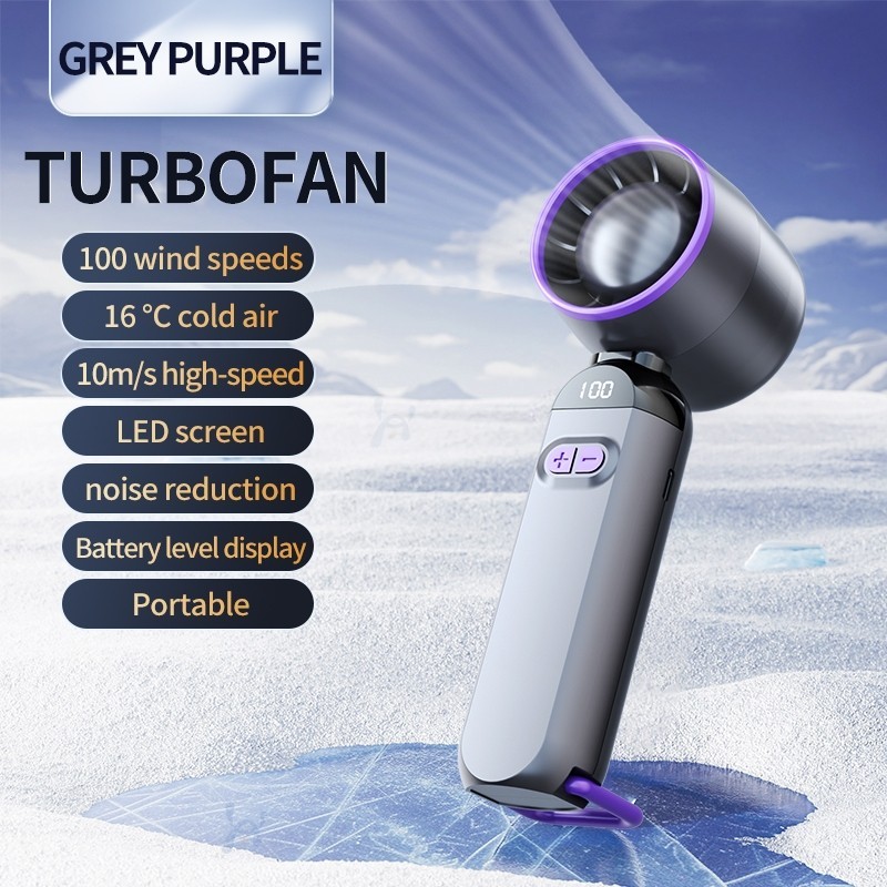 [100 Speed] Mini Foldable Fan Portable Handheld Fan Silent Turbo Fan ...