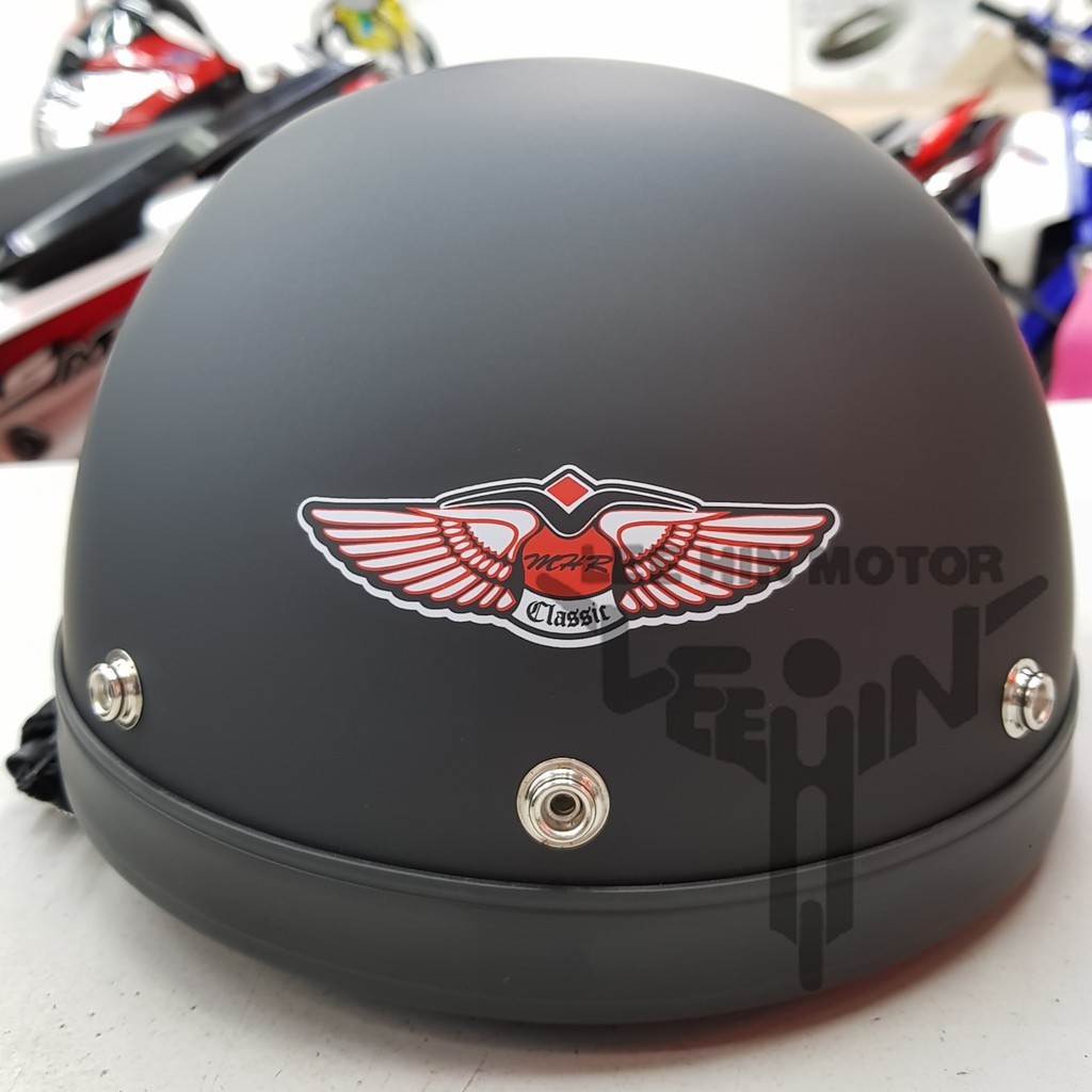 100% Original MHR III Steng / Half Cut Helmet Topi Separuh Matt Black ...