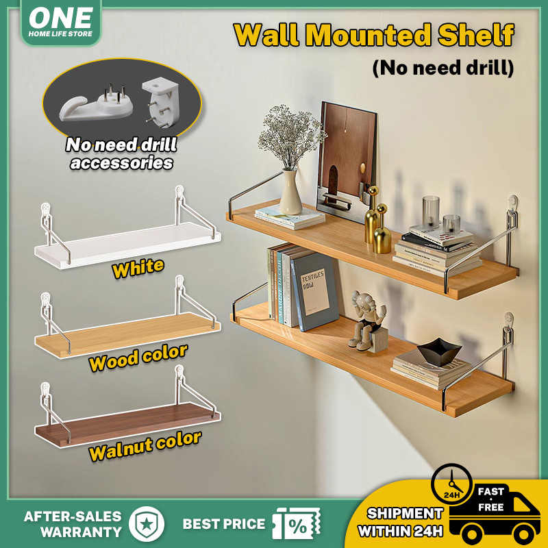 Wall storage rack No need drill living room wall decoration shelf ...