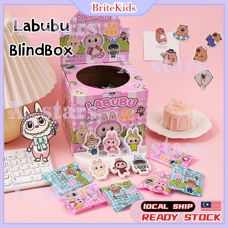 1pc Capybara Sanrio Labubu Blind Box Doll Eraser Cartoon Cute Kitty My ...