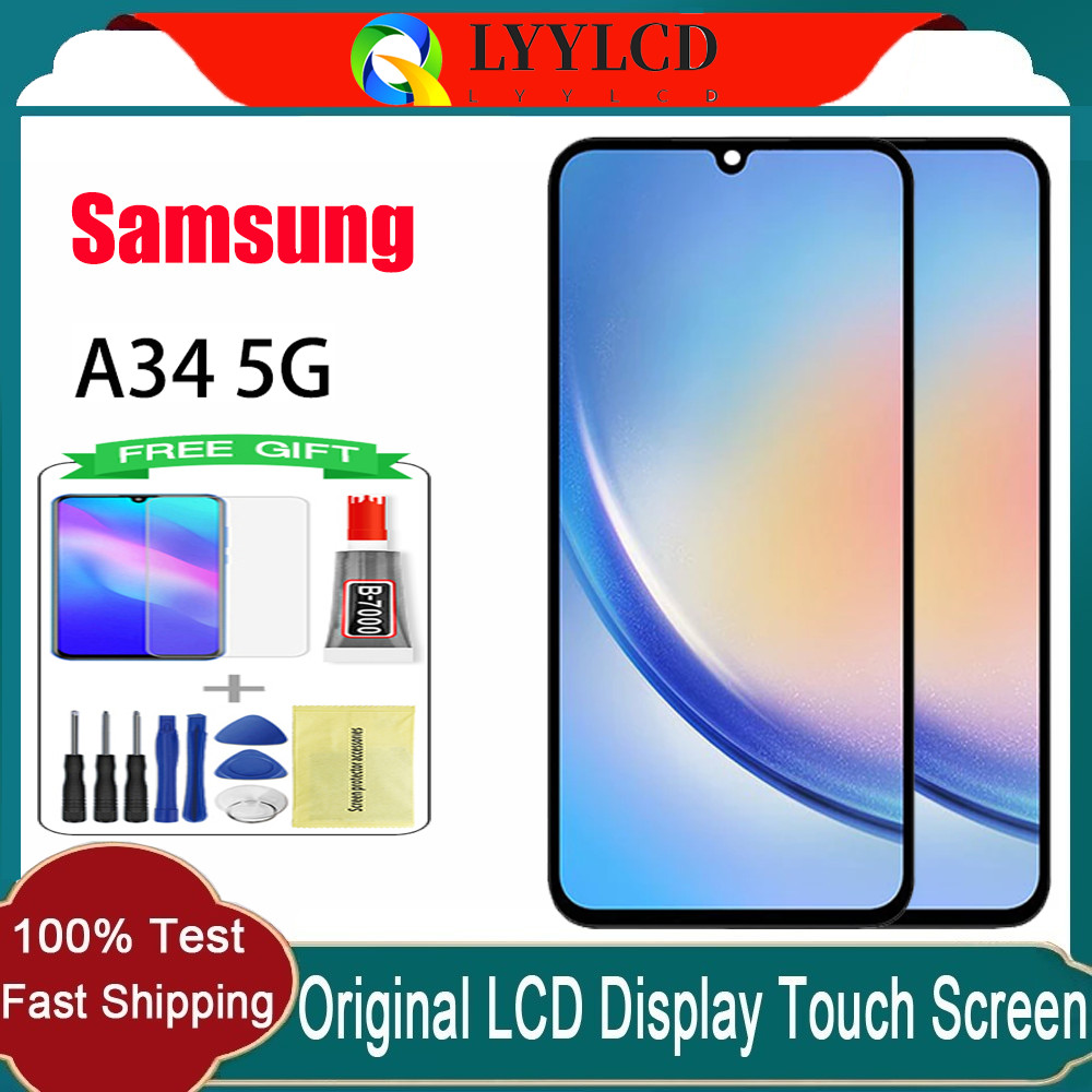 Original AMOLED Samsung Galaxy A34 5G LCD Display Touch Screen With ...