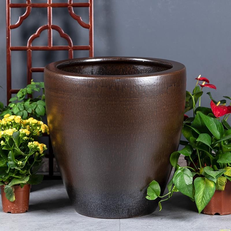 Balang Besar Seramik Ditinggikan Tangki Ikan Tradisional Ruang Tamu ...