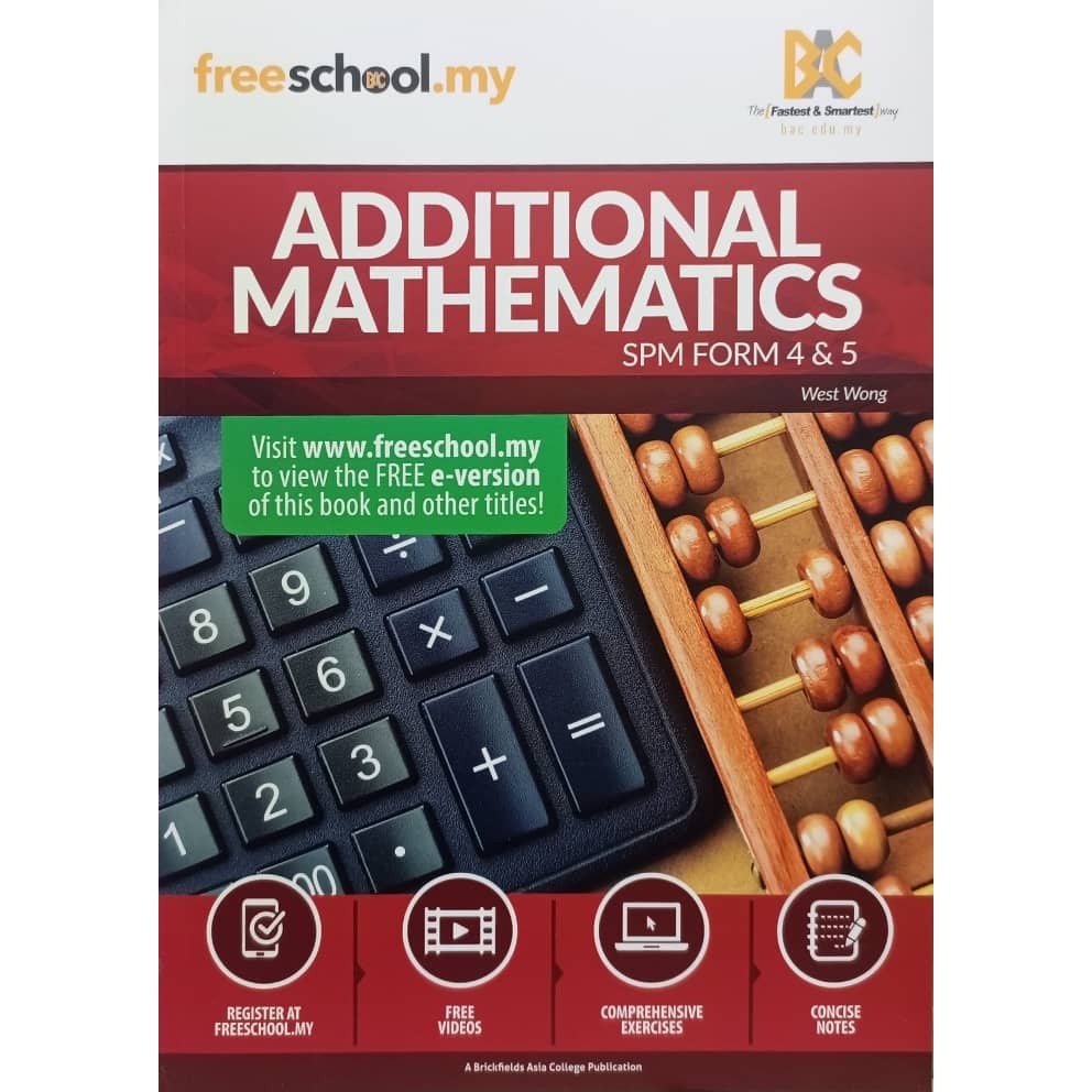 BUKU RUJUKAN SPM ADDITIONAL MATHEMATICS FORM 4 & 5 (FREESCHOOL.MY) | Shopee Malaysia