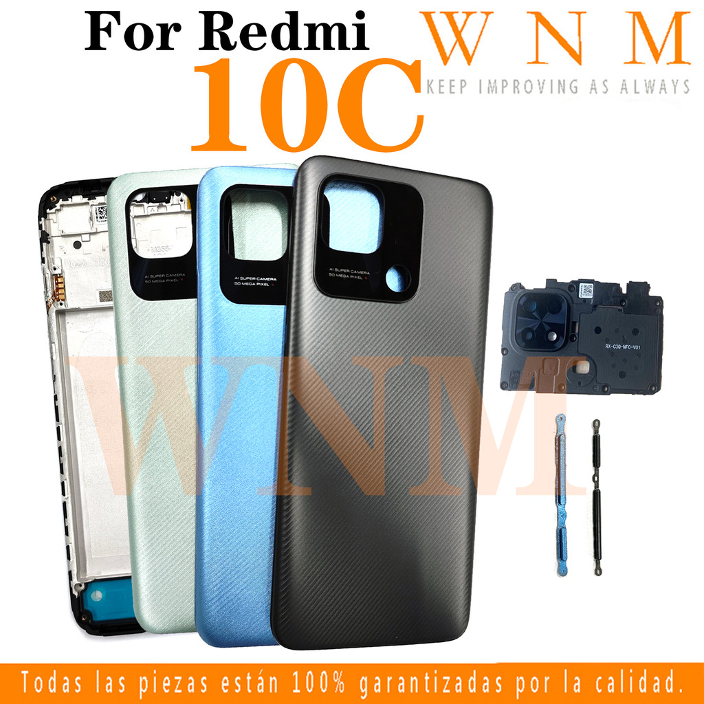 For Redmi 10C LCD Front Frame Bezel Back Battery Cover + Middle Frame ...