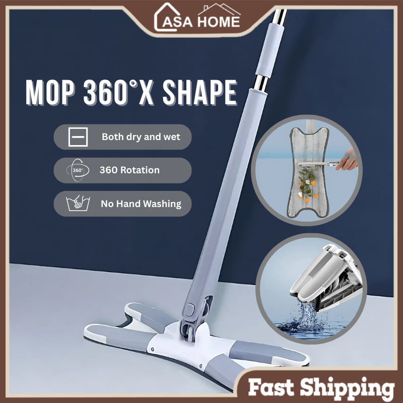 CASA X Shape Lazy Mop 360 degree cleaning Hand Free Flat Mop X style ...