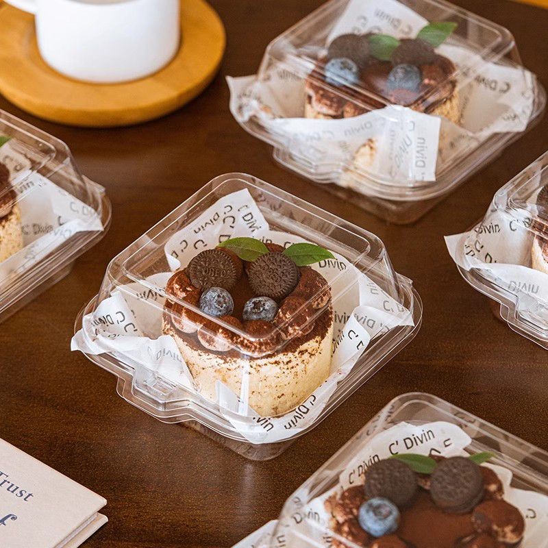 [Ready Stock] Transparent Tiramisu Bag Box Bento Cake Box Mousse Cut ...