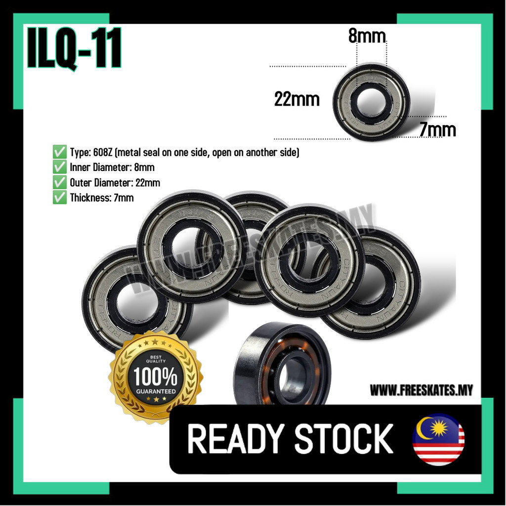 ILQ-11 Bearing ABEC-11 (8Pcs) 608Z Freeskates Freeline Driftskates ...