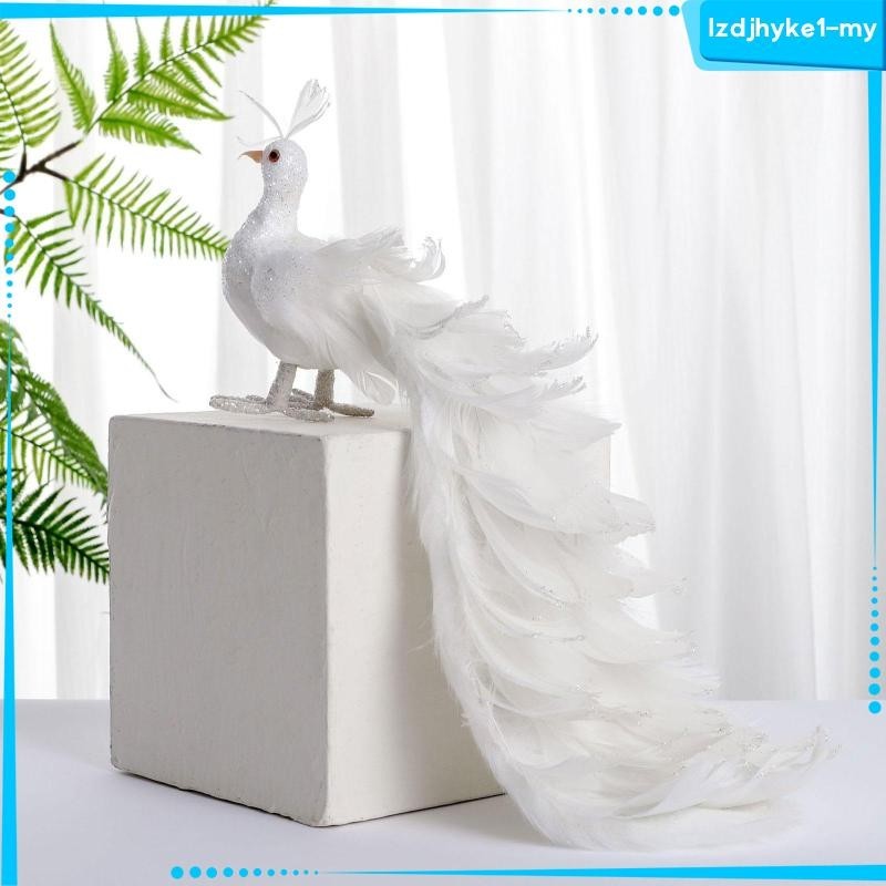 [LzdjhykecbMY] Peacock Simulation Bird Statue Artificial Feather Model ...