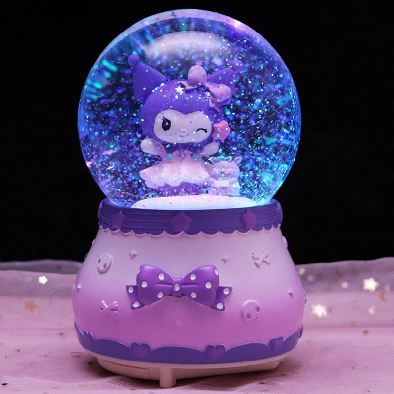 Kuromi Crystal Ball Music Box Dreamy Rotating Luminous Lantern Music ...