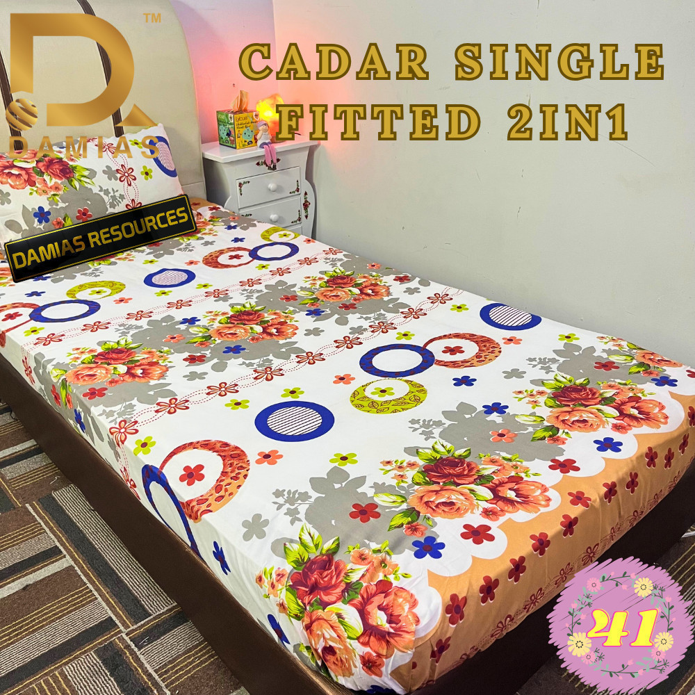 SAIZ SINGLE Cadar Getah Fitted Set 2 IN 1 Single Bujang Cotton Imtiaz ...