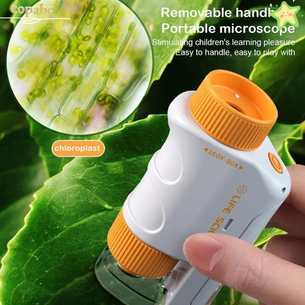 TOPABC Pocket Microscope, with LED Lights 60x-120x Magnification Kids ...