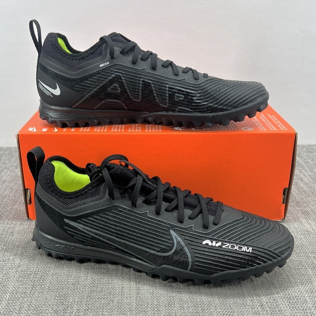 New Kasut Bola Sepak Zoom Mercurial Vapor 15 Pro TF Turf Soccer Black ...