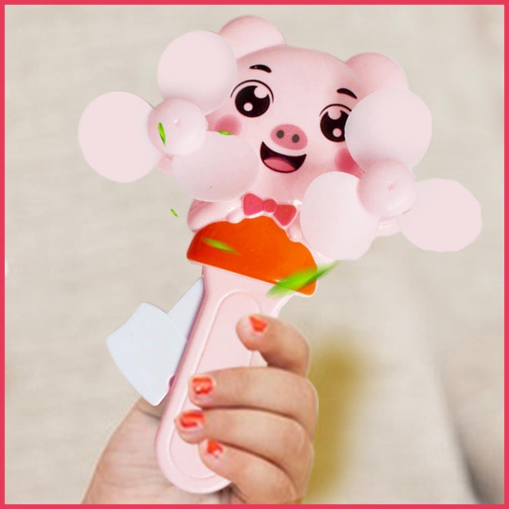 Cute Handheld Fans Cartoon Double Fan Leaf Handheld Mini Cooling Fan ...