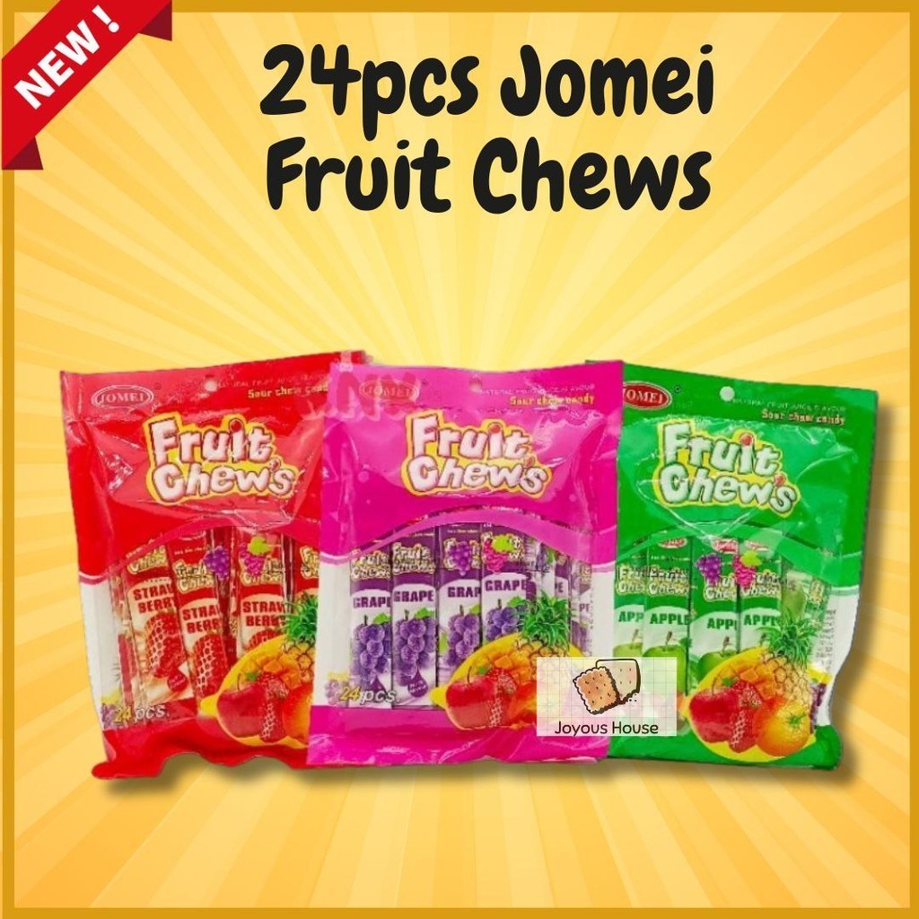 24pcs Jomei Magic Chew/Fruit Chew Sour Candy [Strawberry/Grape/Apple ...