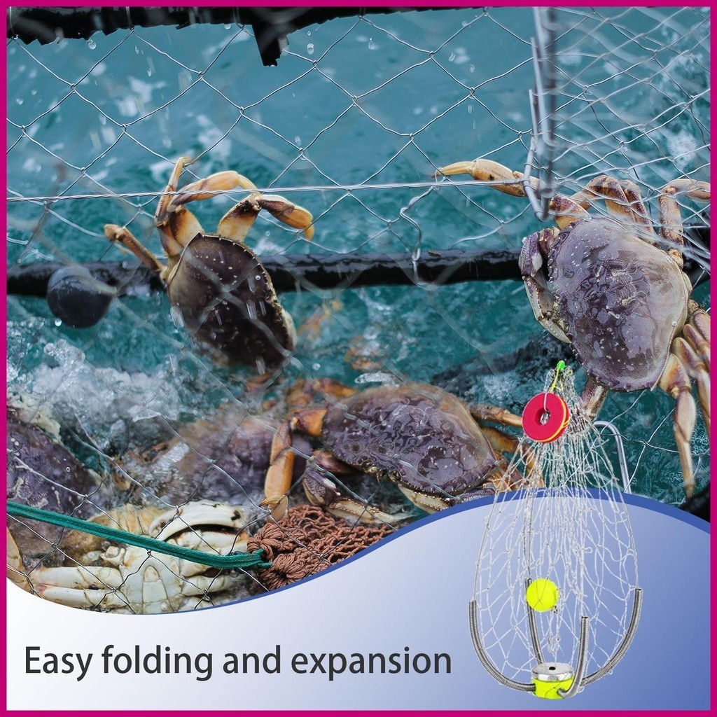 Lobster Trap Efficient Automatic Folding Crab Cage Casting Net Fishing ...