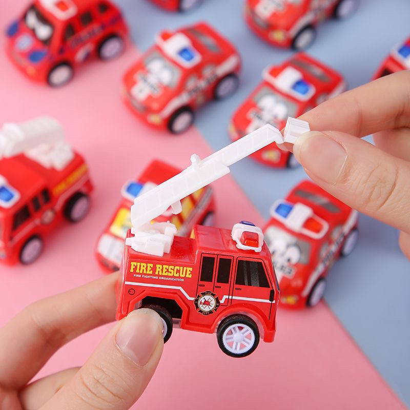 Combo of 10 mini wind-up fire trucks, flywheel vehicles (random ...
