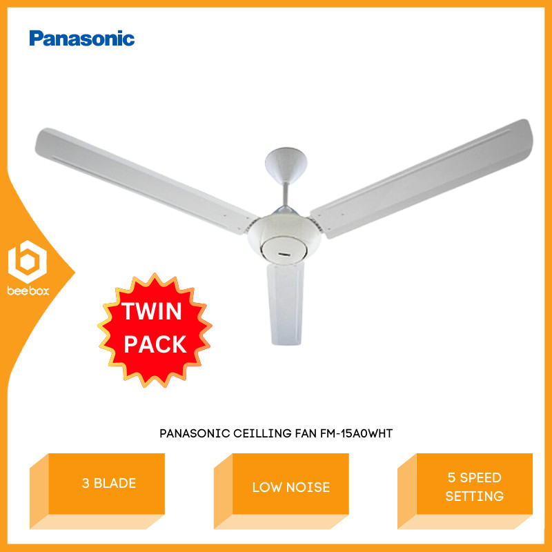 Panasonic Ceiling Fan 3 Blade 5 Speed Setting FM15AO-WHT FM15AOWHT ...