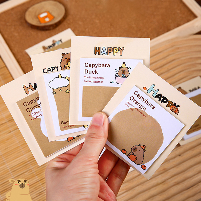 30 Sheets Mini Cartoon Capybara Series Sticky Notes Student Portable ...