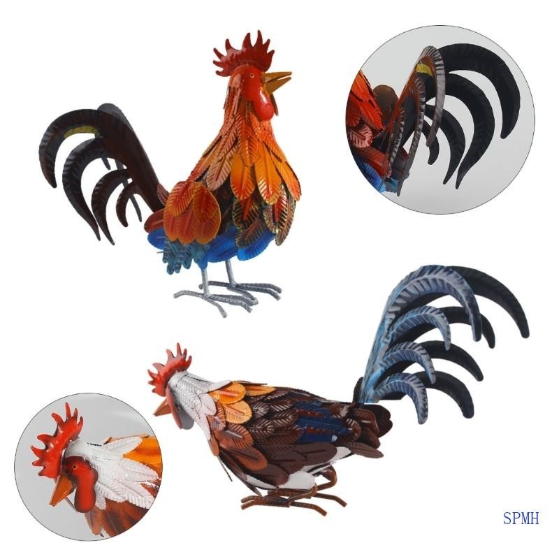 SUP Home Decorations Rooster Statue Party Desk Display Statue Iron ...