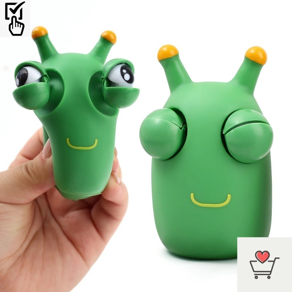 MBR Squeeze Eye Popping Flippy Decompression Toys / Green Worm Cheese ...