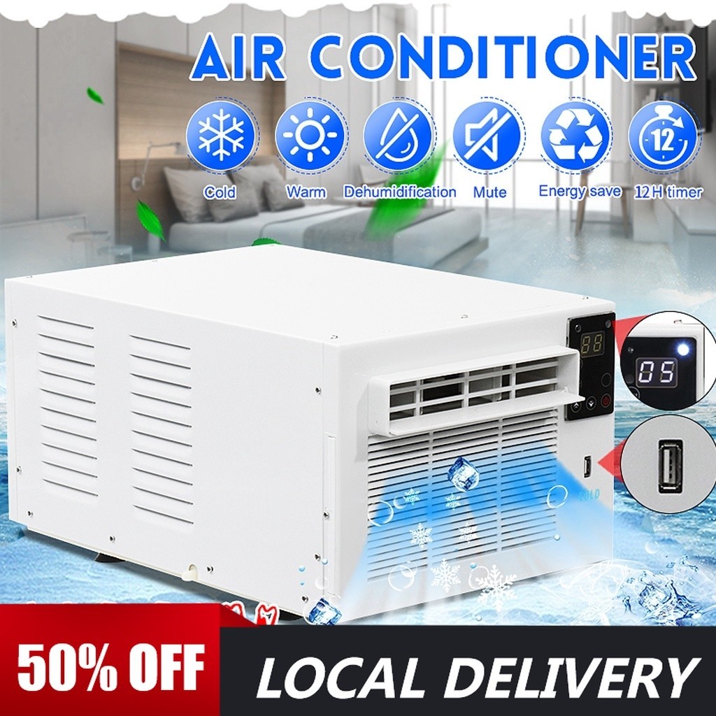 1100W Desktop Air Conditioner Portable Air Cooler Cold and Warm Air ...