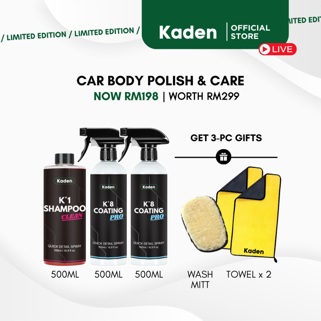 【KADEN】TWIN PACK K°8 Coating Pro 500ML*2 | FREE K°1 Car Shampoo | Car Coating Spray K8 ...