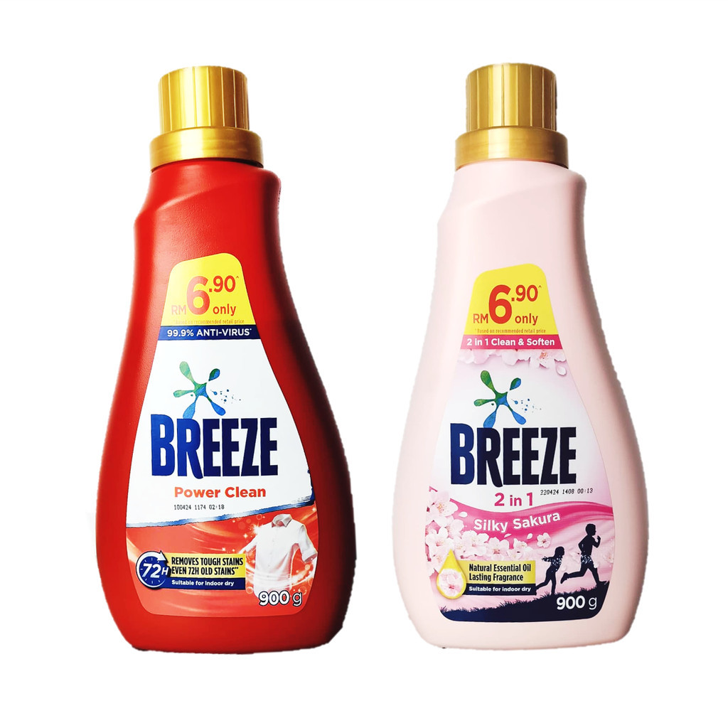 Breeze Liquid Detergent 900G [POWER CLEAN / SILKY SAKURA] | Shopee Malaysia