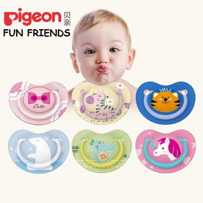 Pigeon Pacifier 3 Sizes for Babies, Super Soft Pacifier with Round ...