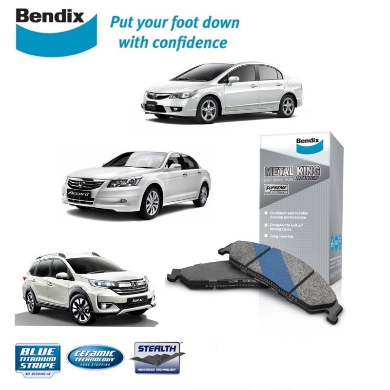 Original Bendix DB1515MKT Front Brake Pad - Honda BRV/ Accord TAO SDA ...