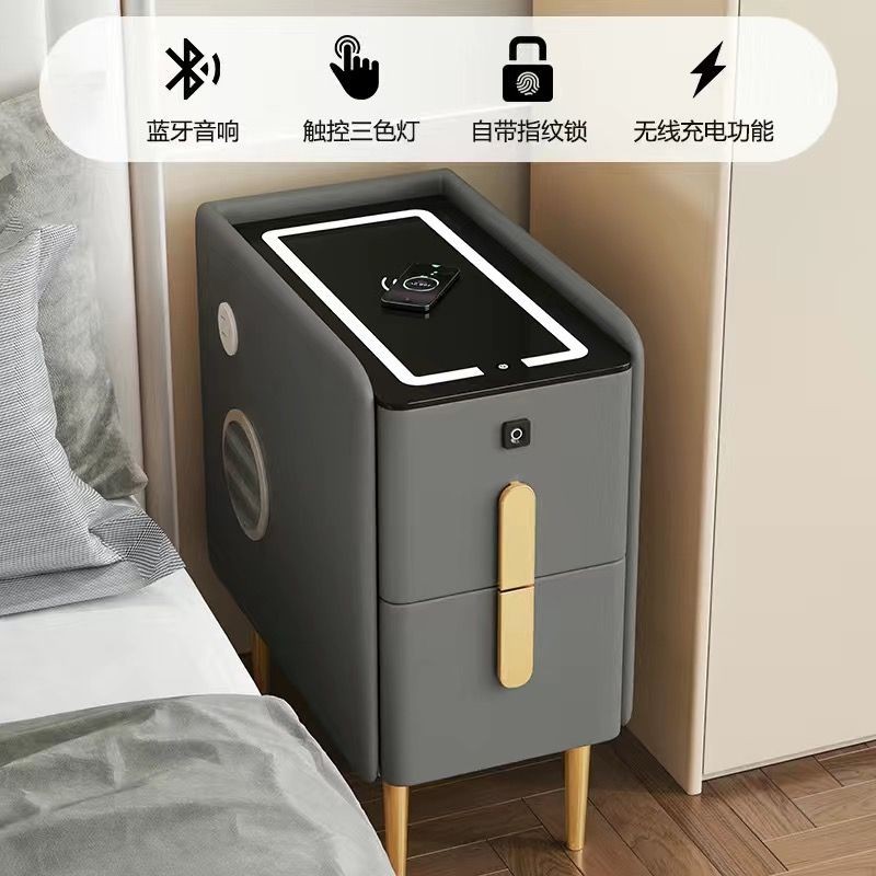 Ultra-narrow Mini Slate Smart Bedside Table Small Wireless Charging ...