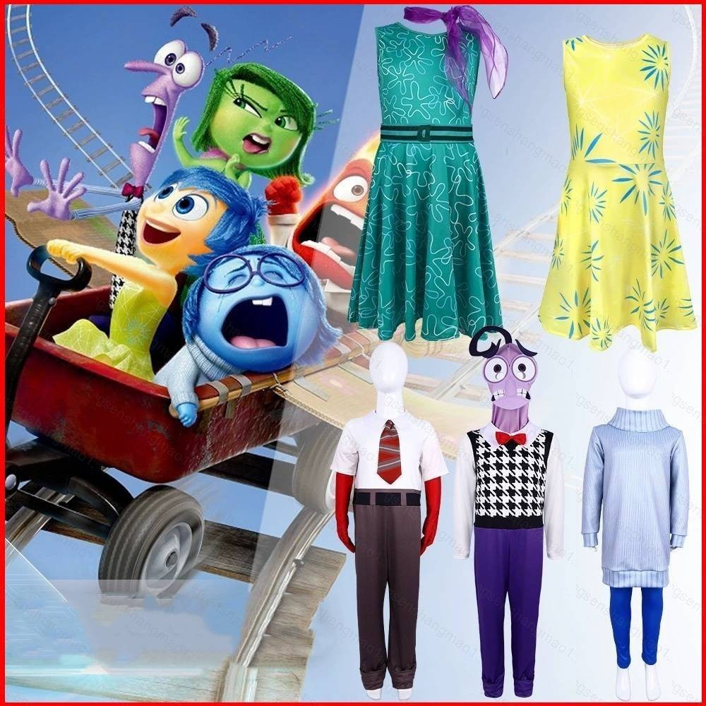 Flip Inside Out 2 Joy Disgust Anger Fear Sadness dress coat cosplay ...