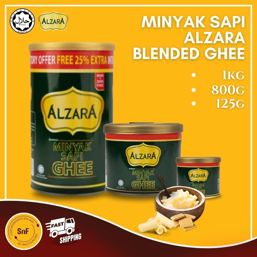 Alzara Blended Ghee Minyak Sapi Ghee Tulen Halal 800g 400g 125g ...