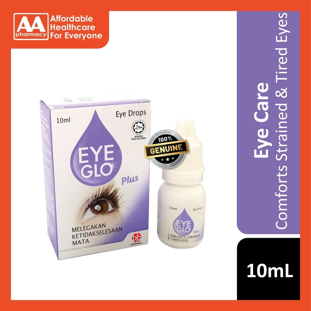 Eye Glo Plus Eye Drops 10mL (Comforts Strained and Tired Eyes) | Shopee ...